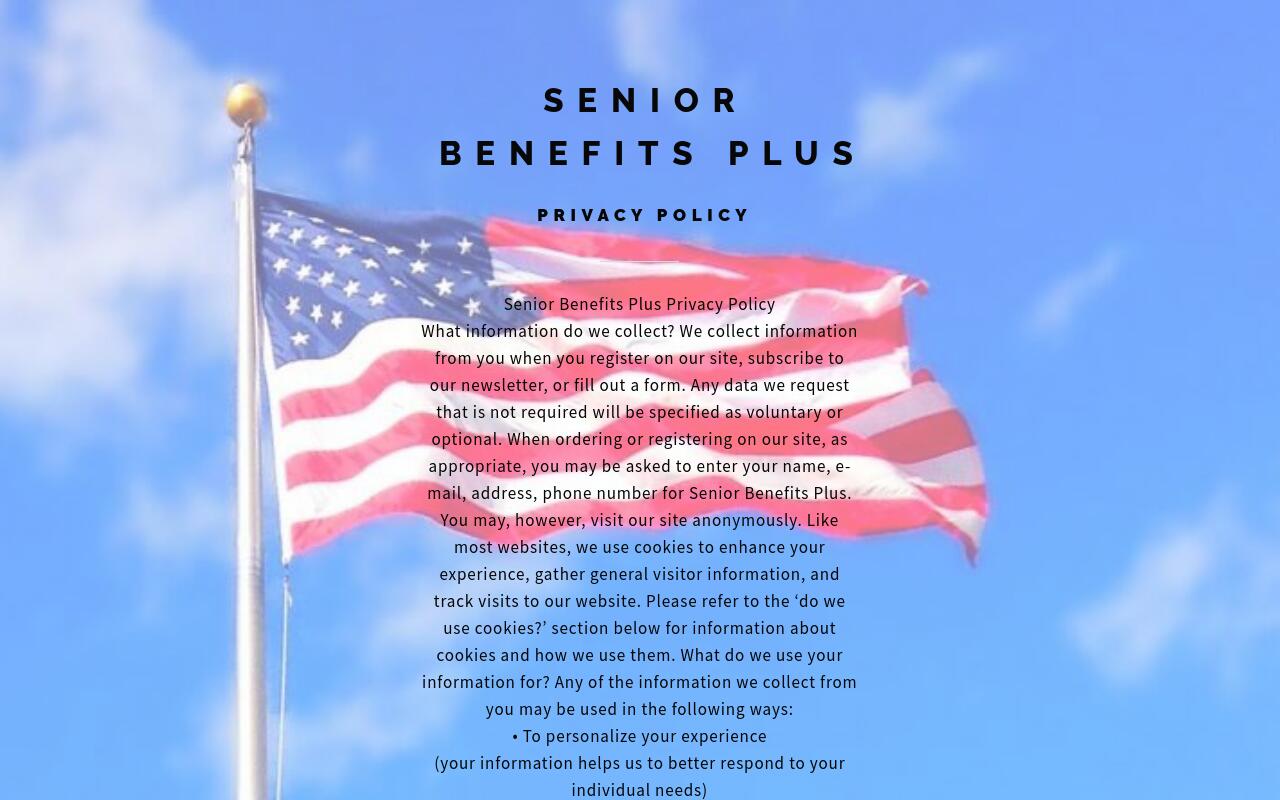 Senior Benefits Plus Privacy Policy